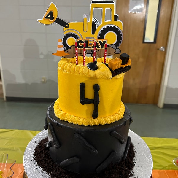 Front Loader Cake Topper, Construction Birthday Party, Boy Party, - Etsy