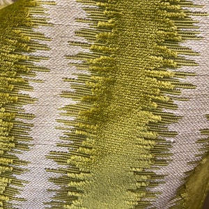 Chartreuse and Cream Stripe Velvet Throw Pillow Cover Chartreuse Green ...