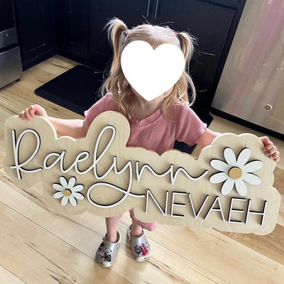 Daisy Name Sign, Nursery Name Sign, Daisy Nursery Decor, Name Sign for ...