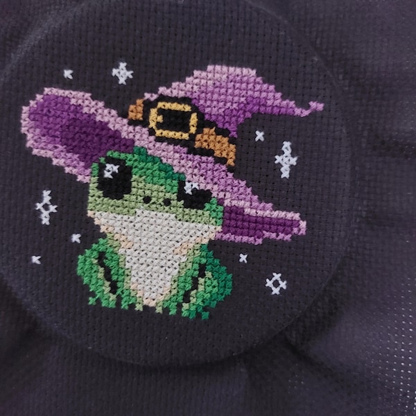 Wizard Frog Cross Stitch Pattern: Witch Toad Embroidery (PDF Pattern ...