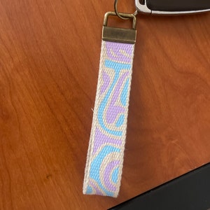 Swirl Spiral Custom Keychain Wristlet / Key Fob Keychain Lanyard Strap ...