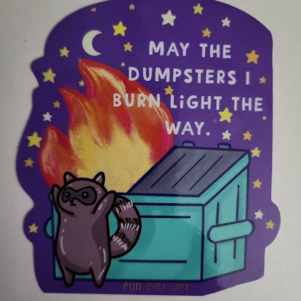 Dumpster Fire Raccoon Sticker for Laptop Stanley Cup Sticker Gift for ...