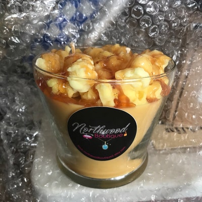 Caramel Popcorn Candle/ Handmade Candle Scented Candle Sweet Food ...