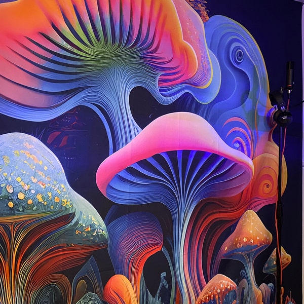 Psychedelic Mushroom Tapestry, Trippy Wall Tapestry, Psychedelic ...