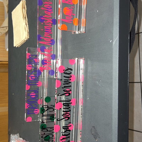 Personalized Acrylic Name Plate, Monogrammed Acrylic Desk Plate ...