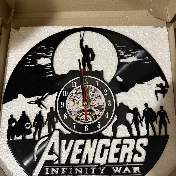 Spider-man Vinyl Record Laser Cut Wall Clock Marvels Room Decor ...