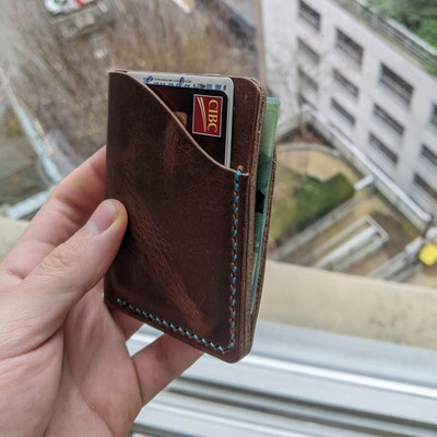 Cash Strap Wallet/ Minimalist Wallet/ Custom Leather Wallet/ Groomsman ...