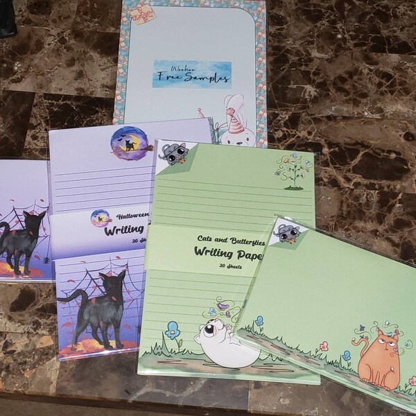 Halloween Cat A5 Letter Writing Paper, Lined or Unlined Notepaper ...