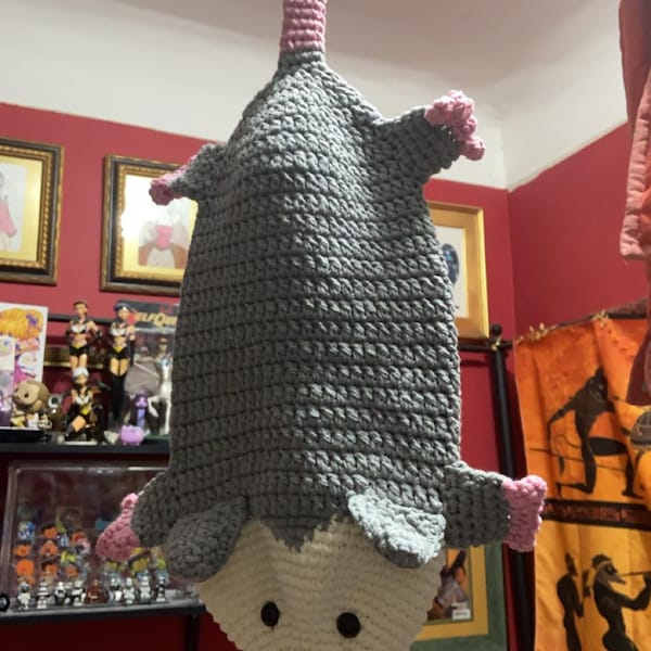 Possum Christmas Stocking Crochet Opossum, Holiday Stocking Possum Bag ...