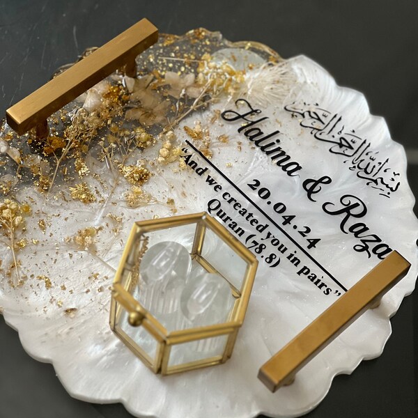 Customized Nikkah Plate, Personalized Mirror Wedding Plate, Unique Gift ...