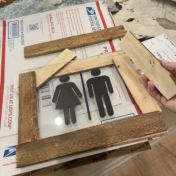 NEW! EVERYTHING INCLUDED! Restroom Symbol Bathroom Sign Rustic Pub Sign ...