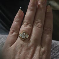 Solitaire Engagement Ring Radiant Cut Moissanite Diamond for Her Hidden ...