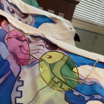 Spamton G. Spamton Glasses Pink and Yellow Circle Glasses Halloween ...