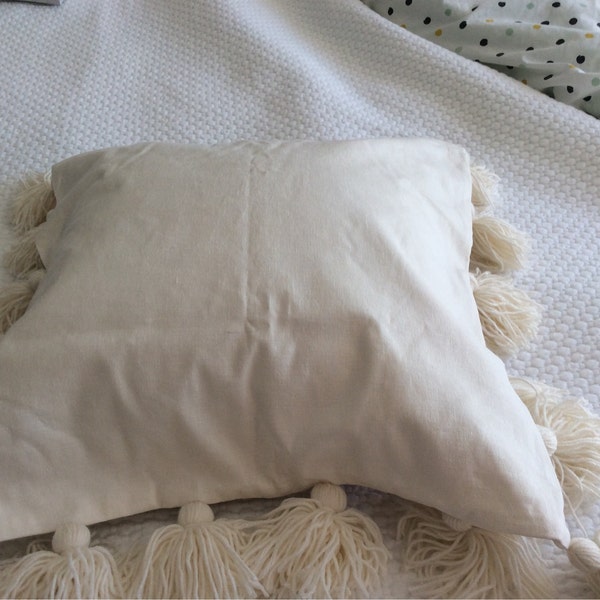 Tassel Pillow Cover, Boho Tassel Pillow Cover, Pom Pom Pillow, Boho ...