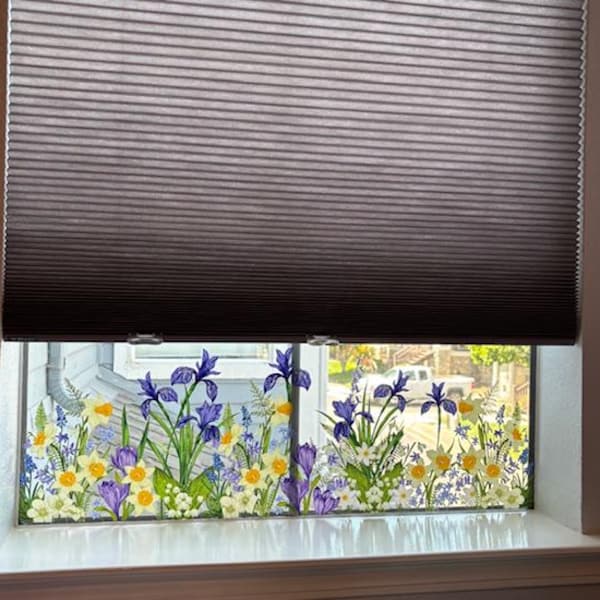 Wild Grass Flower & Insect Window Cling Border Home Decor Decal. 47 ...