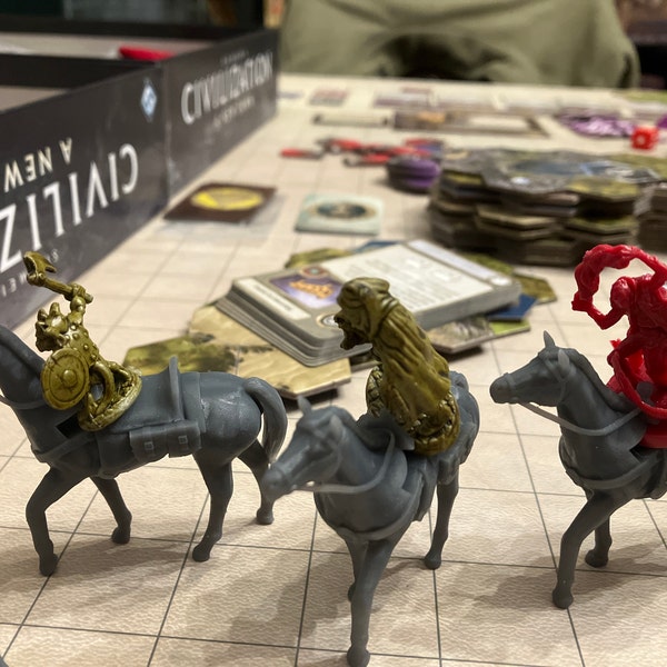 Riding Combat Horse Mounts (set of 5) W/ Miniature Slot, Dnd Mini Mount ...