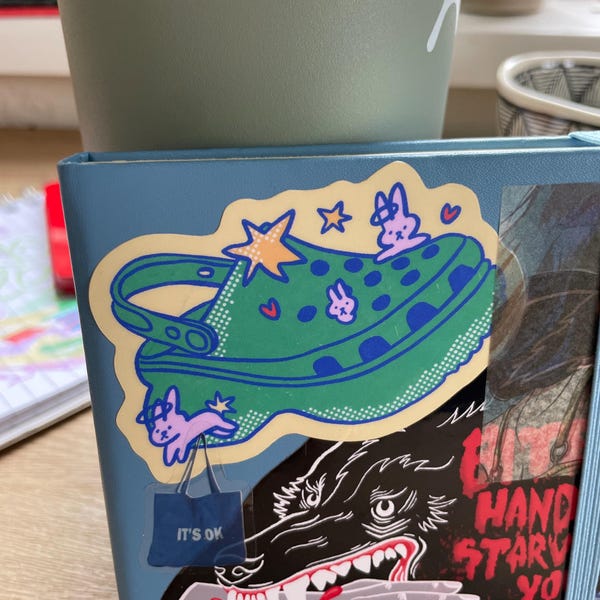 Croc Bunnies Sticker - Croc Sticker, Bunny Sticker, Green Croc, Cute ...