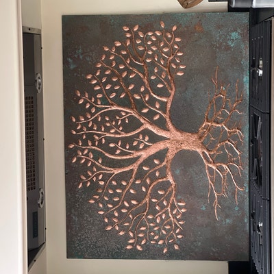 Celtic Tree of Life Copper Artwork, Custom Copper Kitchen Backsplash ...
