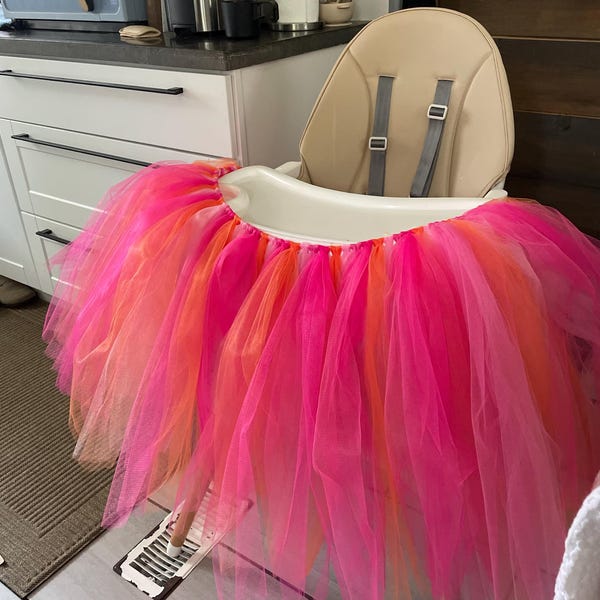Rainbow High Chair Tutu, Rainbow Highchair Tutu, Rainbow First Birthday ...