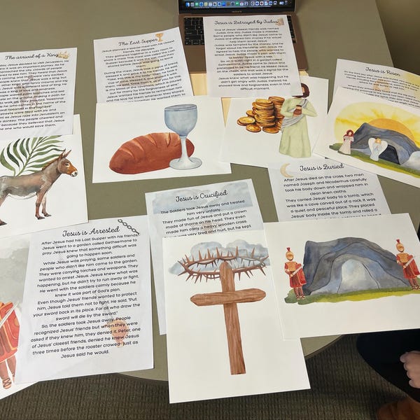 Christian Easter Activity & Scripture Cards, Kids Resurrection Story ...