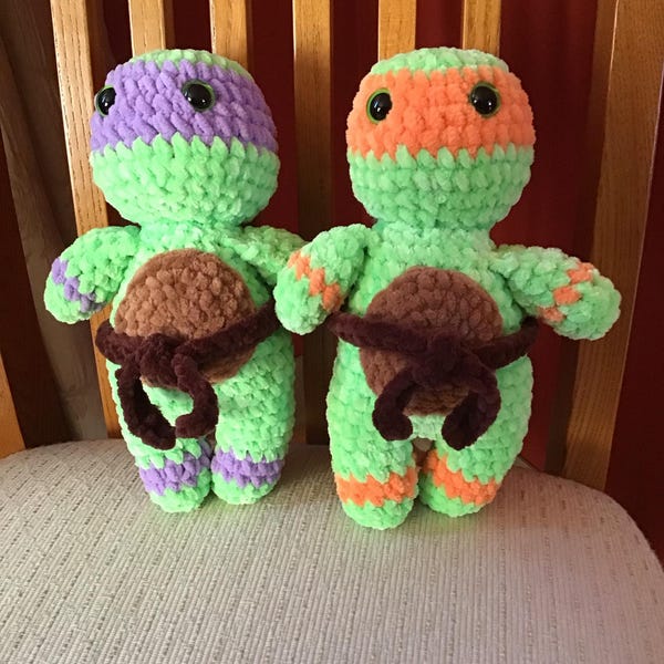 Ninja Turtle Crochet Pattern, 90's Inspired Turtle, Amigurumi Plushie ...