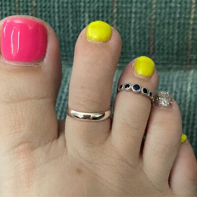 Adjustable Sapphire Toe Ring Sterling Silver Deep Blue Sea Toe Ring ...