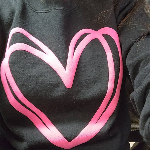 Valentine's Day Heart Puff Sweatshirt, Embossed Sweatshirt, Valentines ...