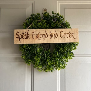 Speak Friend and Enter. Engraved Wood Sign. Great Gift for - Etsy