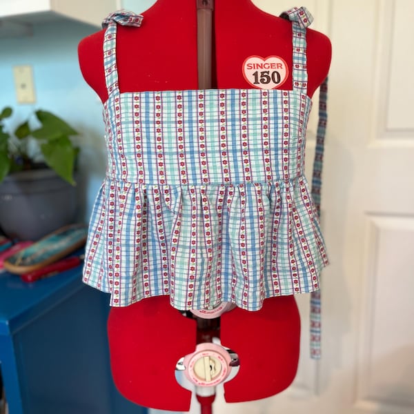 Linen Summer Ruffle Blouse, Bow Straps Dress Pattern, PDF Sewing ...