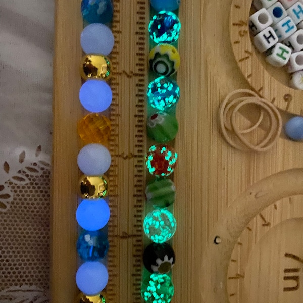 60 Pcs 10 Styles 12mm Glow in the Dark Beads, European Lampwork Bead ...