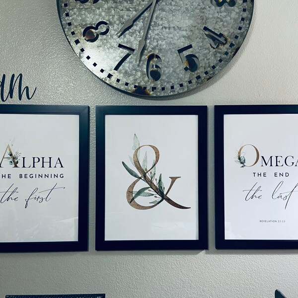 Revelation 22:13 Alpha and Omega Bible Verse Wall Art, Printable Wall ...