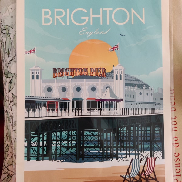 Brighton Travel Print, Travel Poster, England UK - Etsy UK