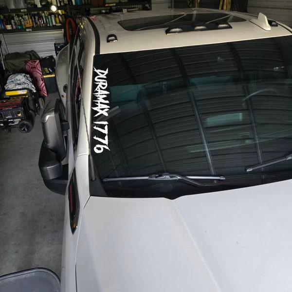 CUSTOM TEXT Vertical STACKED Windshield Vinyl Side Decal Sticker Truck ...