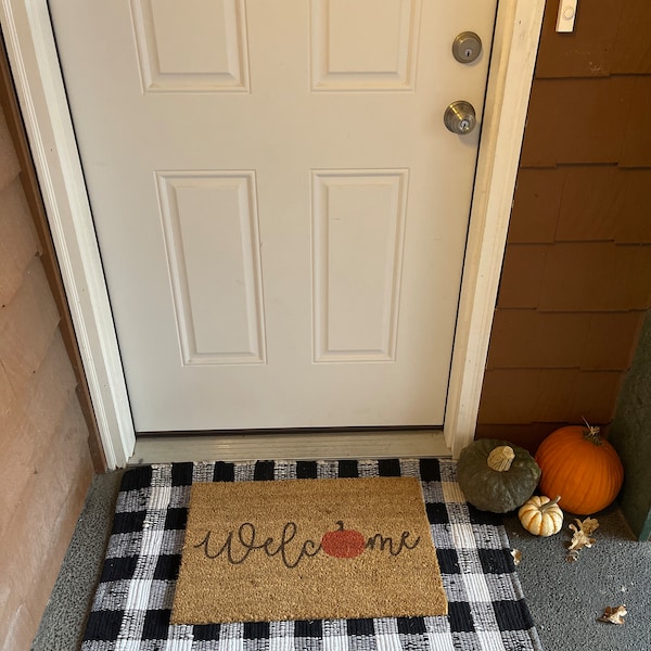 Fall Welcome Doormat - Pumpkin Doormat - Pumpkin Decor - Fall Decor ...