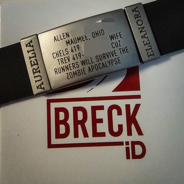 Medical Alert Bracelet Runner Emergency ID Nylon Wristband Custom ...