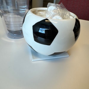 Round Golf Ball Ceramic Planter, White Spherical Display Pot Home Decor ...