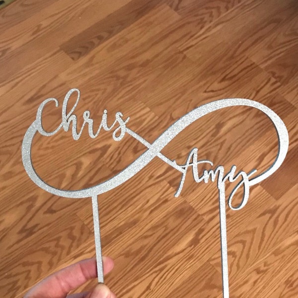 Personalized Names Infinity Wedding Cake Topper 8" Inches, Custom Cake ...