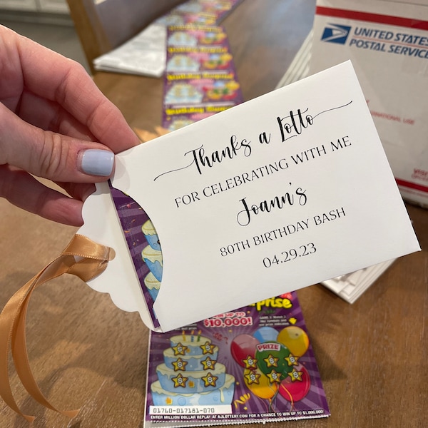 Personalized Lottery Ticket Envelope: Adult Birthday Party Favor - Etsy