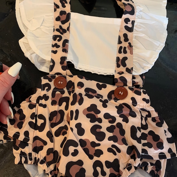 Baby Girl Leopard Animal Print Clothes, Personalized Wild One Infant ...