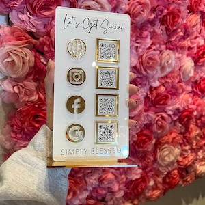 QR Code Display Sign Acrylic, 4 Codes, Quadruple Code Sign, SIZE 4.5x9 ...