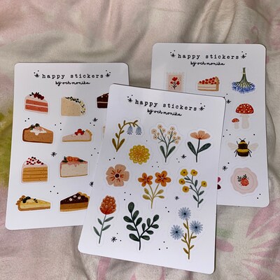 3 Matte Sticker Sheets Sticker Pack Sticker Bundle Cute - Etsy