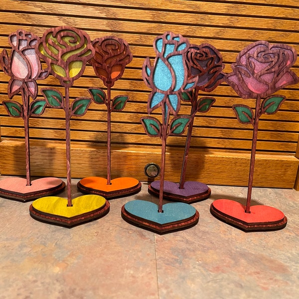 Two Layered Flowers Laser Cut Svg Files, Mom Rose Laser Cut Gift ...