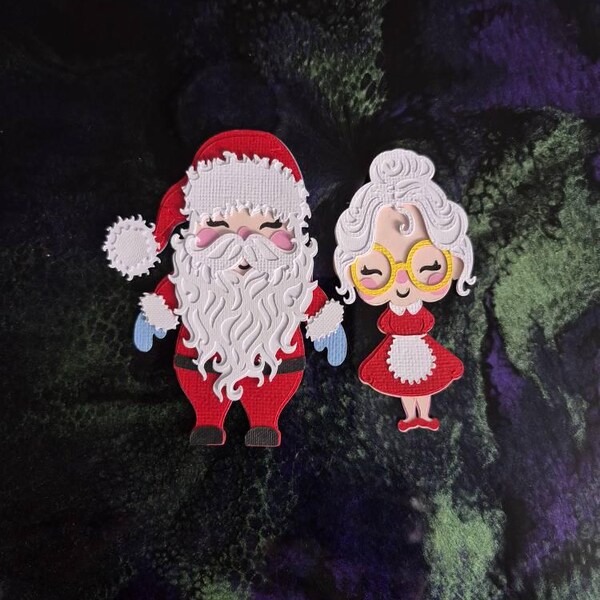 3D Layered Santa Couple SVG PDF EPS, Santa Claus Layered Svg, Christmas ...