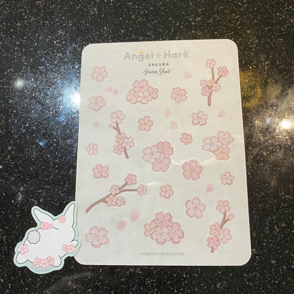 Sakura Sticker Sheet | Clear Matte Cherry Blossom Journal Stickers - Etsy