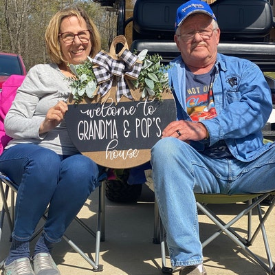 Front Door Decor Grandparents Sign Welcome to Grandma and - Etsy