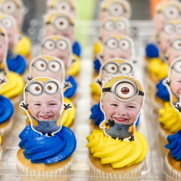 Minions Personalized Face Cupcake Toppers - Etsy