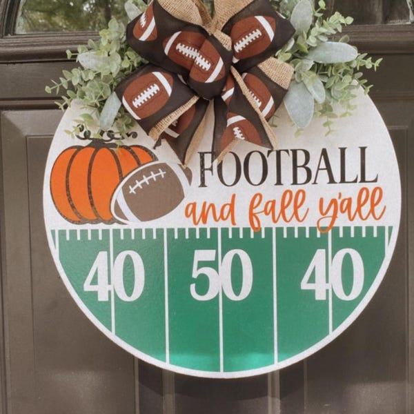 Football Front Door Decor | Football and Fall Y'all | Sports Sign ...
