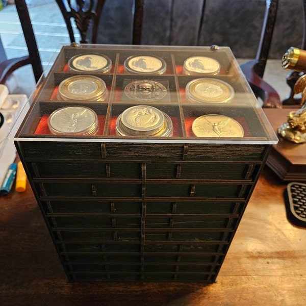 Personalized 10-tier Collection Box: Coin, Crystal, Fossil, Gemstone ...