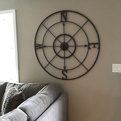 Compass Wall Art, Large Metal Compass, Farmhouse Home Decor, 42 Metal ...