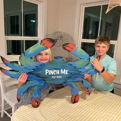 Large Wood Blue Crab Rustic Decor. Wall Art, Family Gift Idea, Beach ...